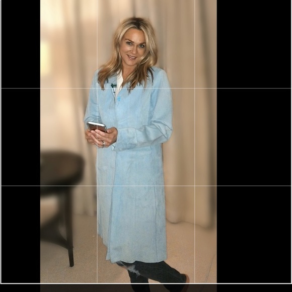 Illia | Jackets & Coats | Illia Suede Light Blue Duster Coat W Tweed ...